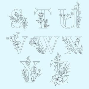 Wildflower Alphabet Machine Embroidery Design, Floral Letters With ...