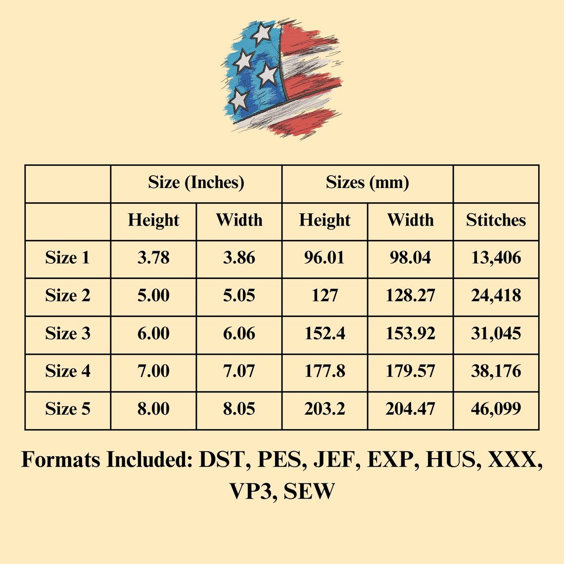 American Flag Embroidery, American Flag With Ribbon Bow, Patriotic ...