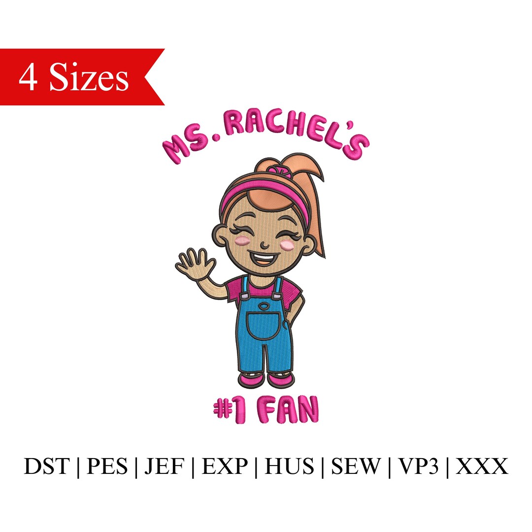 Miss Rachel Embroidery Design, Toddler Embroidery Design, Kids ...