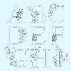 Wildflower Alphabet Machine Embroidery Design, Floral Letters With ...