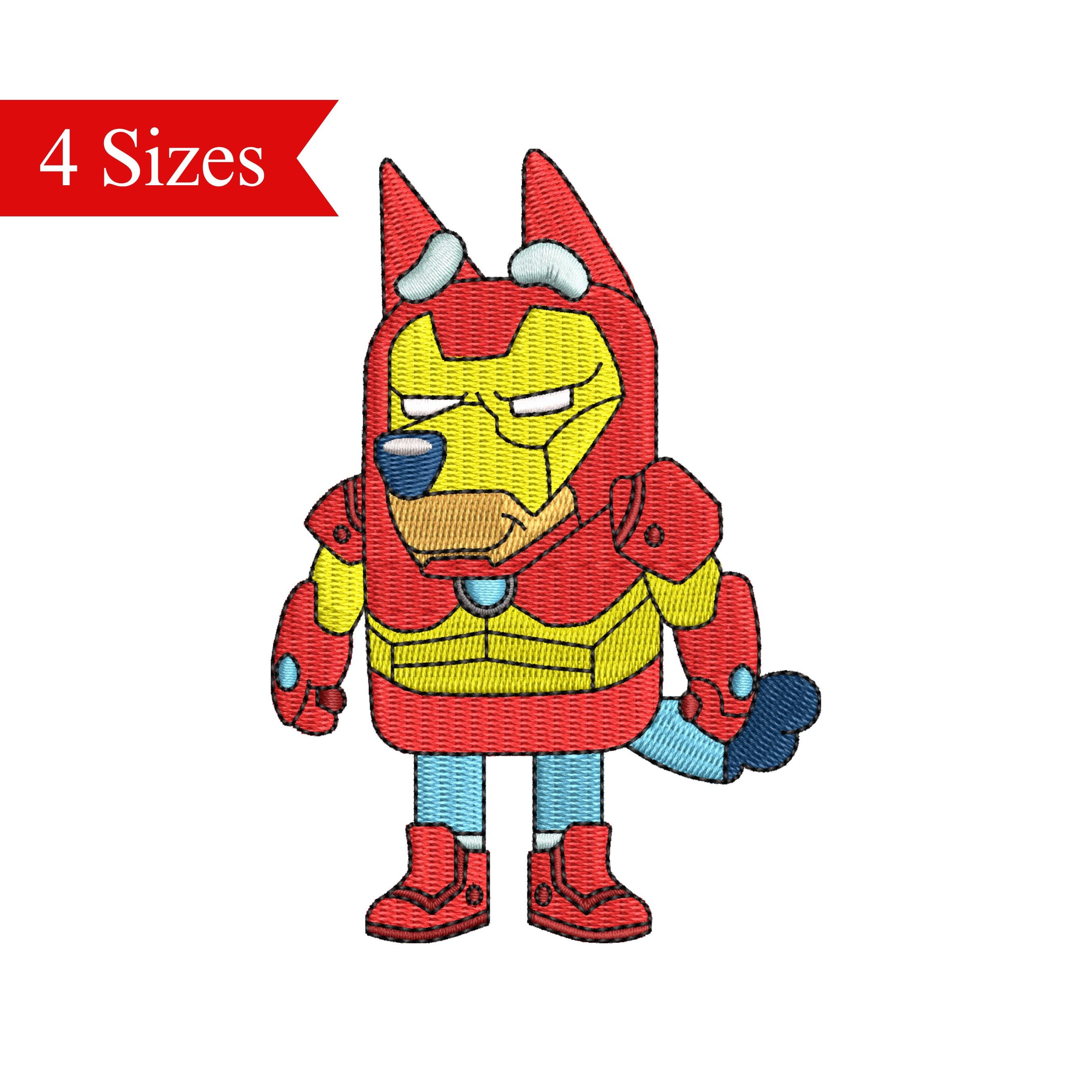 Superhero Dog Embroidery Design, Cartoon Blue Dog Embroidery File, Blue ...