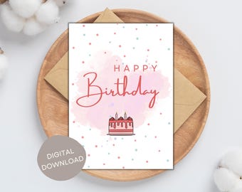 Printable Rainbow Birthday Card, Happy Birthday to You Card, Children ...