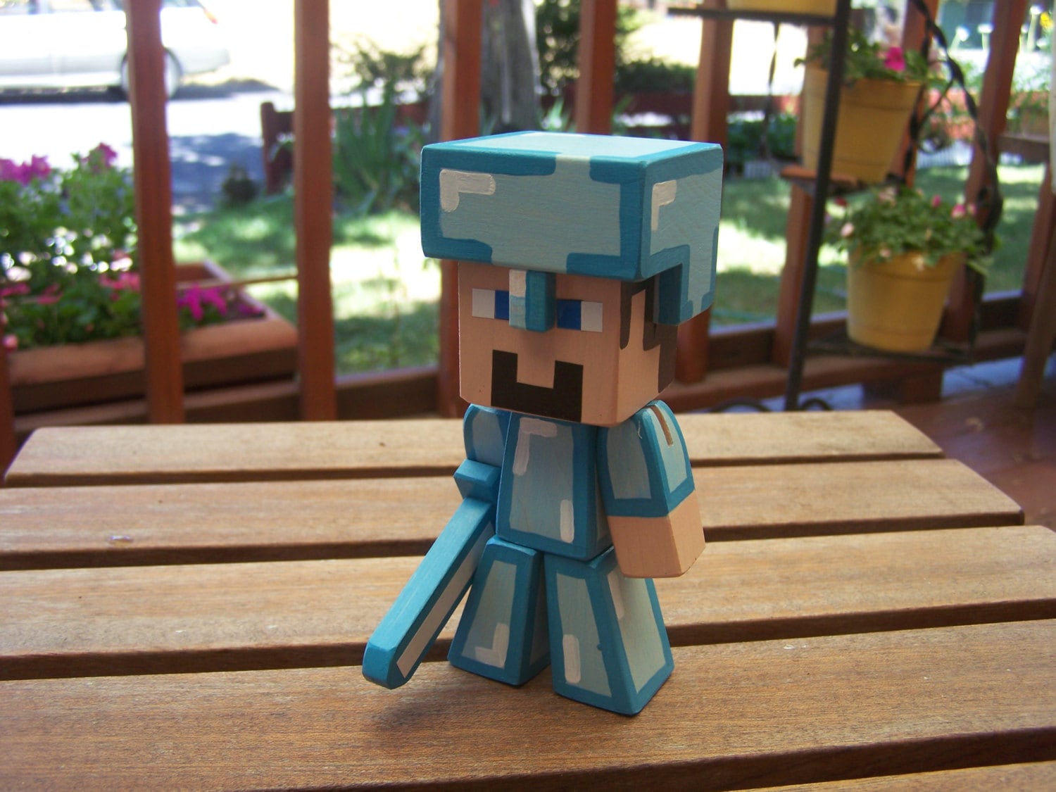 Minecraft Steve Statue With Sword