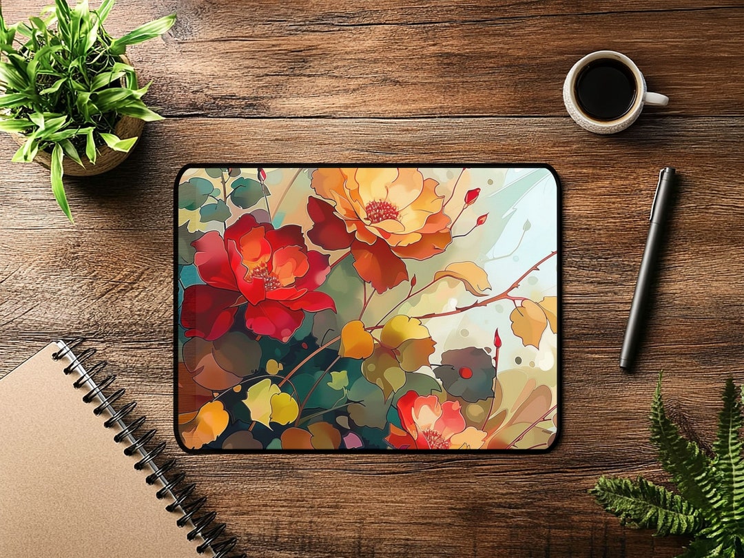 Floral Mousepad,flower Deskmat,botanical Mousepad,garden Lover Mousepad ...