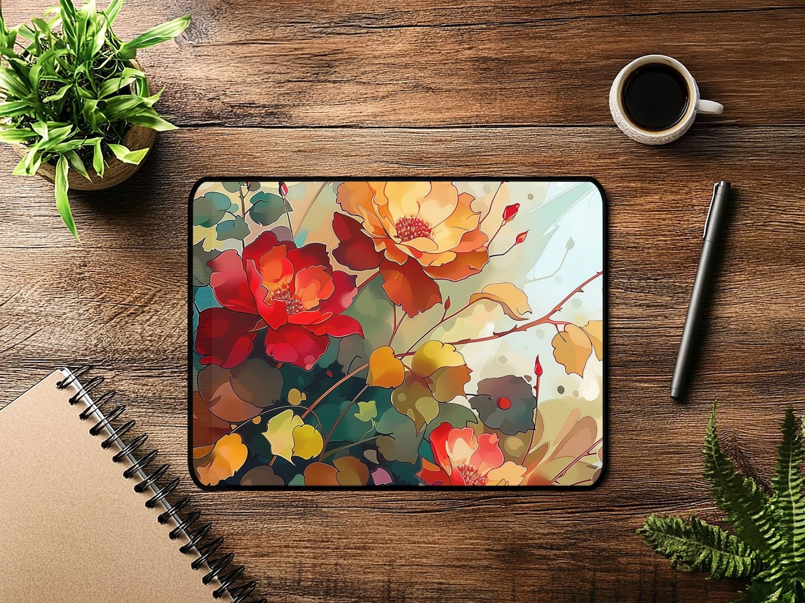Floral Mousepad,flower Deskmat,botanical Mousepad,garden Lover Mousepad ...