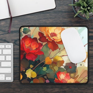 Floral Mousepad,flower Deskmat,botanical Mousepad,garden Lover Mousepad ...