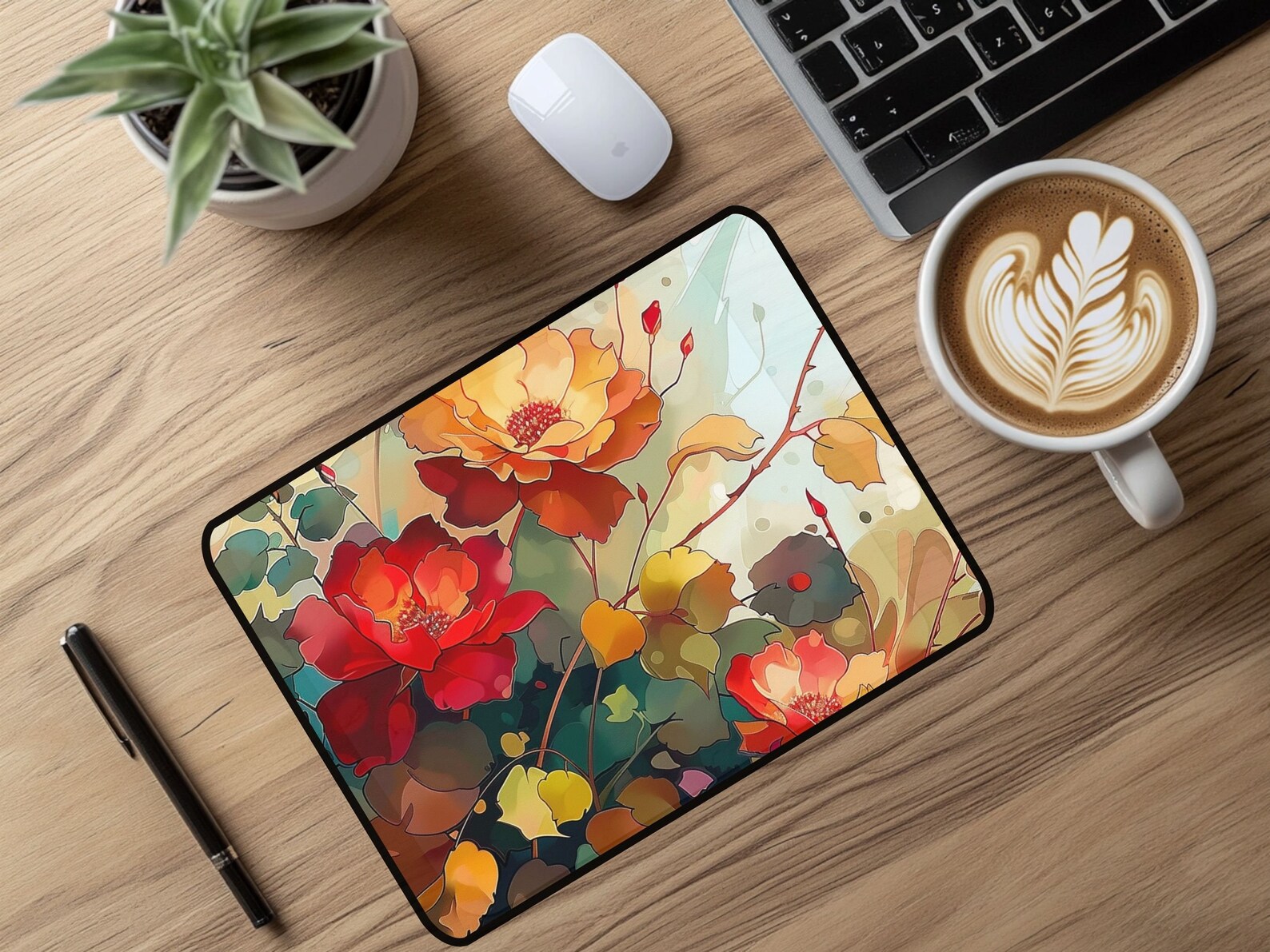 Floral Mousepad,flower Deskmat,botanical Mousepad,garden Lover Mousepad ...