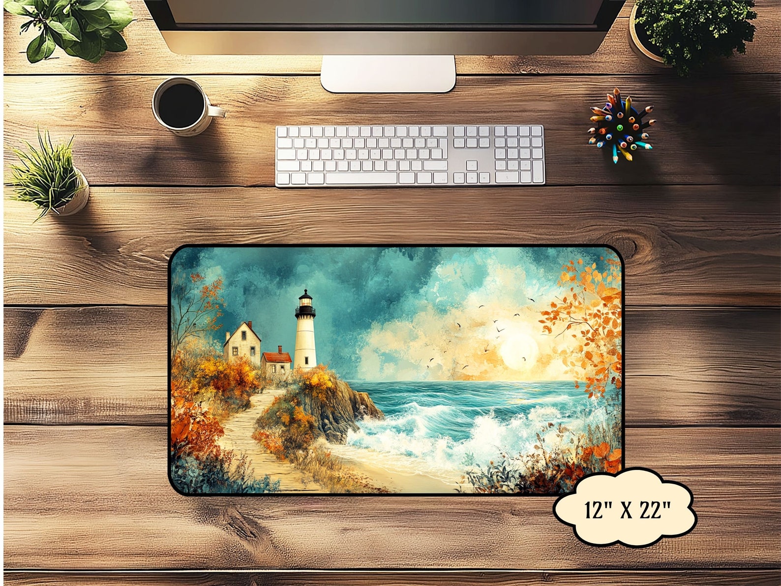 Lighthouse Deskmat, Ocean Deskmat,beach Office Gift,coastal Office ...