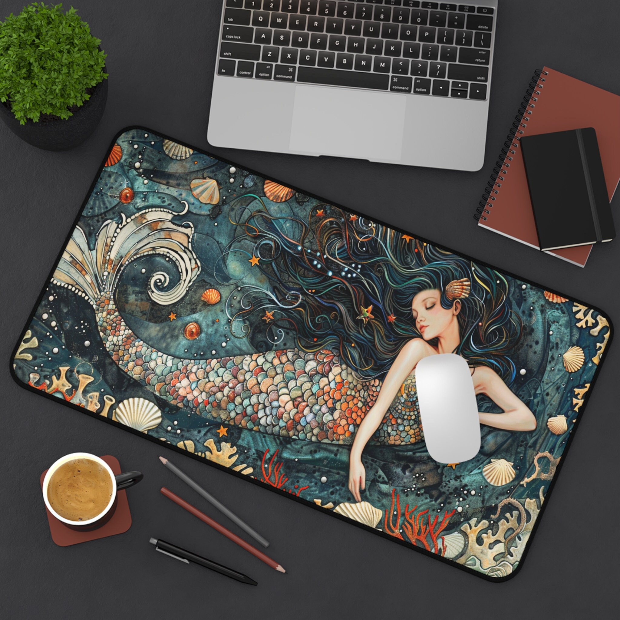 Mermaid Deskmat,mermaidcore Deskmat,sealife Deskmat,mermaid Lover Gift ...