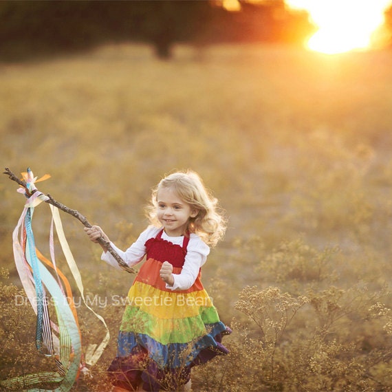Rainbow Twirl Dress Summer Sundress Rainbow Party Dress For Etsy