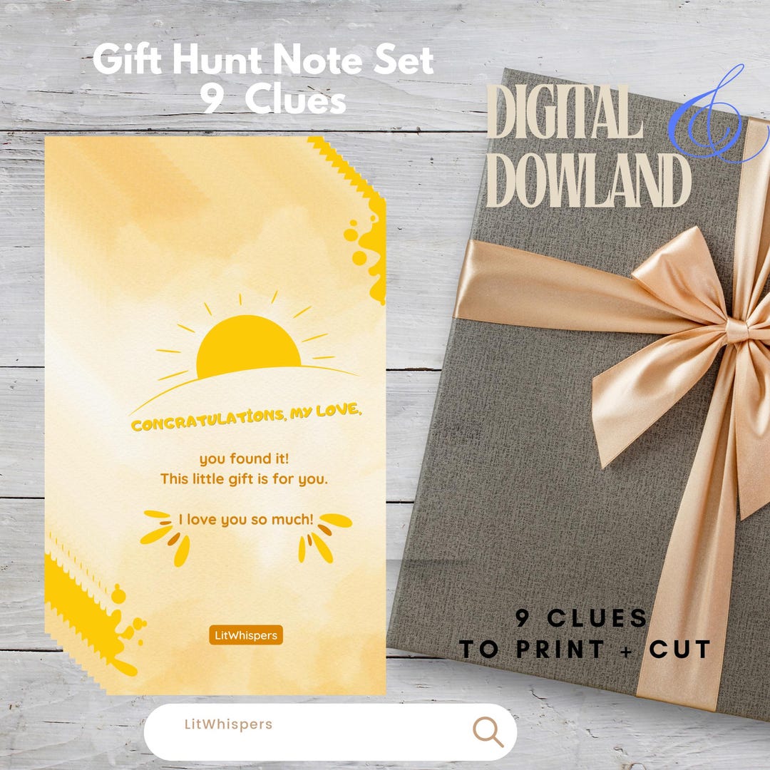 Gift Hunt Note Set, Exciting Adventure Cards, Custom Messages for Your ...