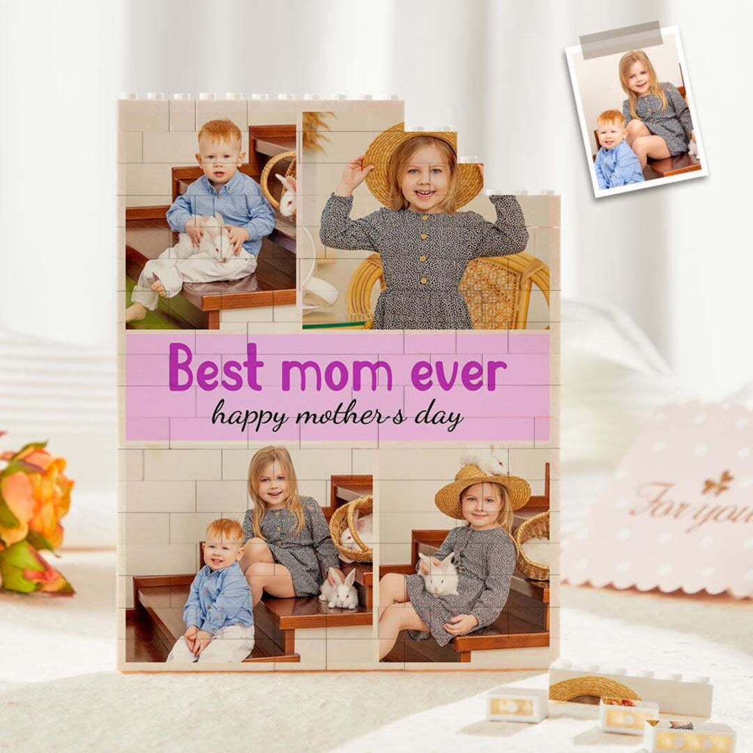 Custom Building Block Puzzle Vertical Building Photo Brick Happy Child ...