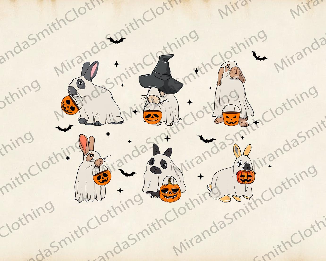 Spooky Rabbit Ghost Halloween Png, Scary Bunnies With Pumpkins Png ...