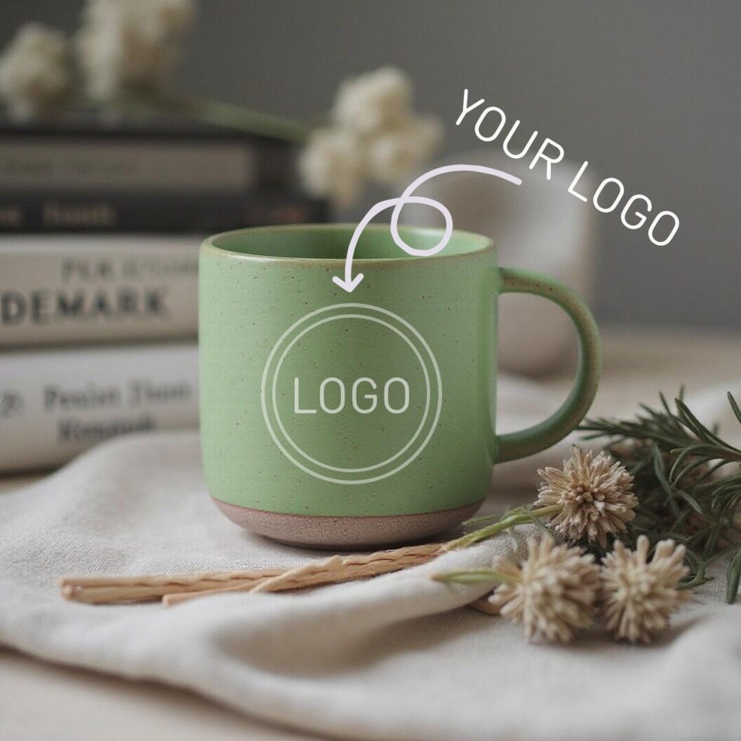 Engraved Logo Mug: Custom Handwriting, Personalized Pottery Mug - Etsy