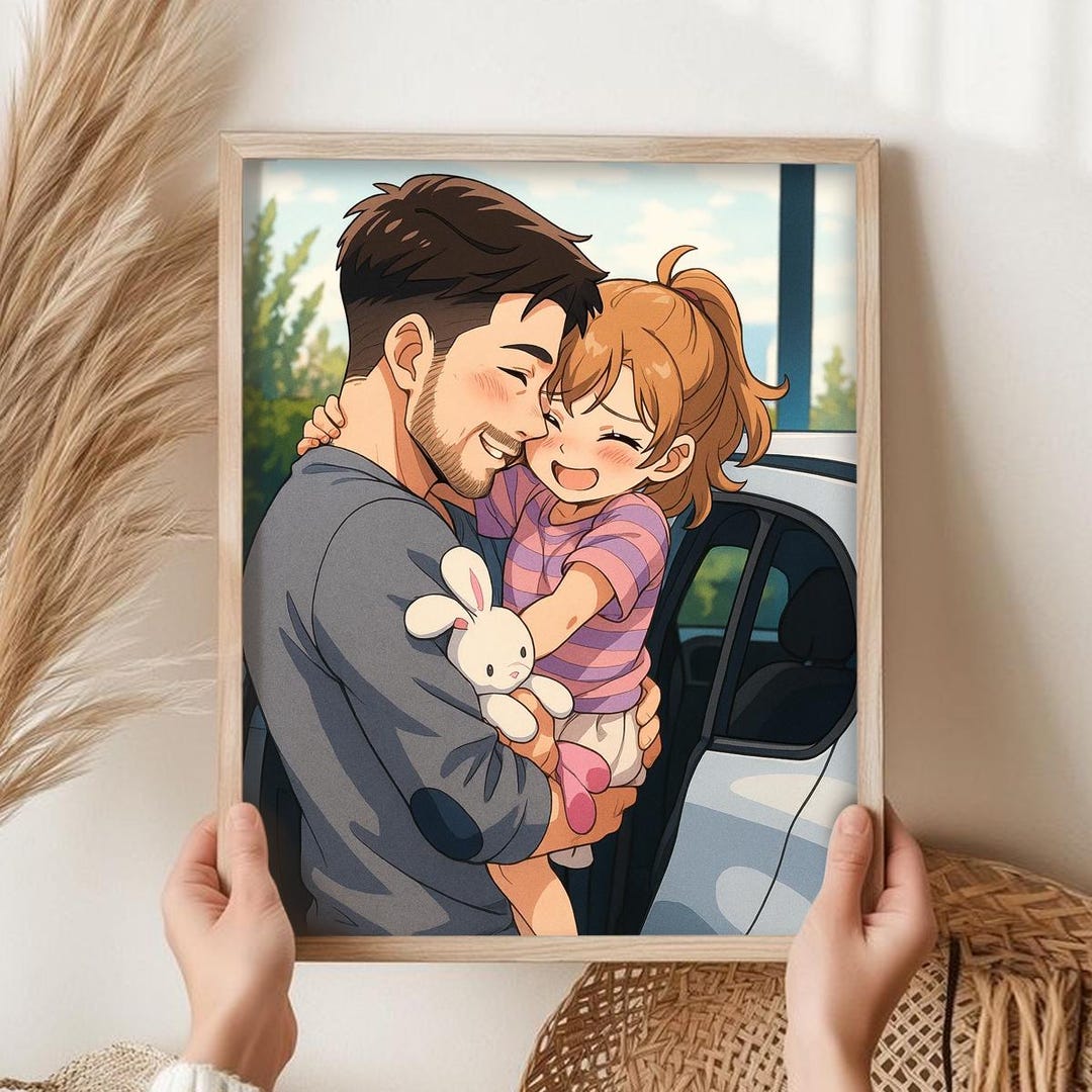Anime Style Father Daughter Artwork Custom Digital Download &canvas ...