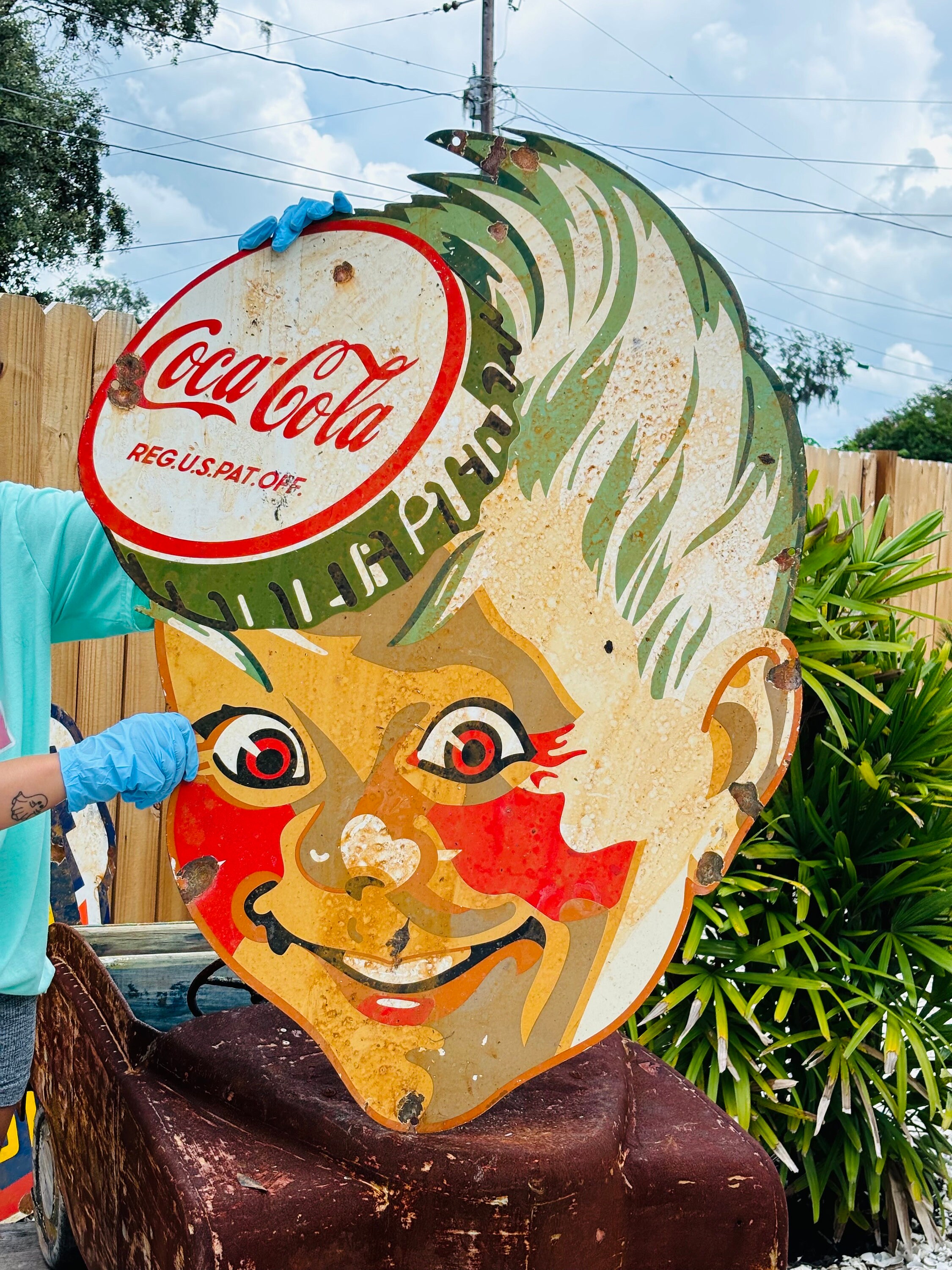 Large Porcelain Coca Cola Boy Advertising Sign 39 In - Etsy