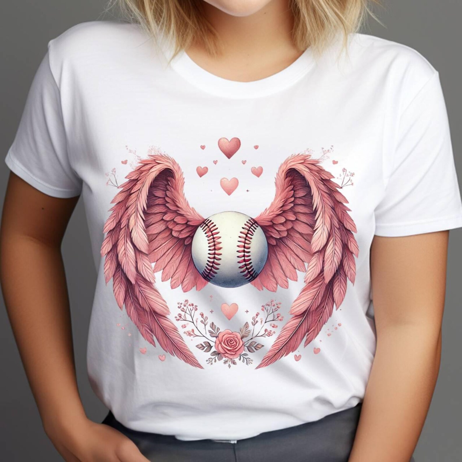 Baseball Valentines Day PNG Baseball Ball Wings Design for Sublimation ...
