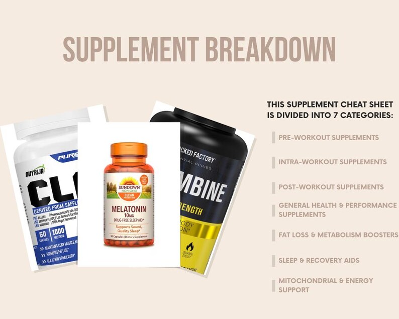 Gym Supplement Cheat Sheet | Pre-workout, Recovery, Fat Loss ...
