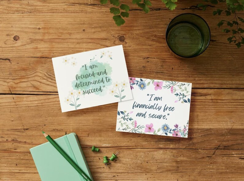 100 Affirmation Cards Template for Creativity, Success, Money & More ...