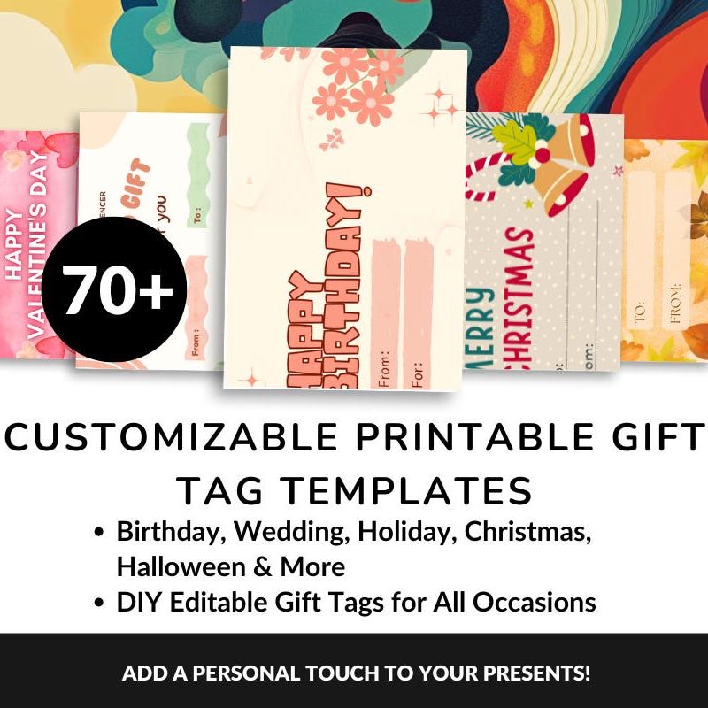 Printable Gift Tag - 60+ Gift Ideas for 2025