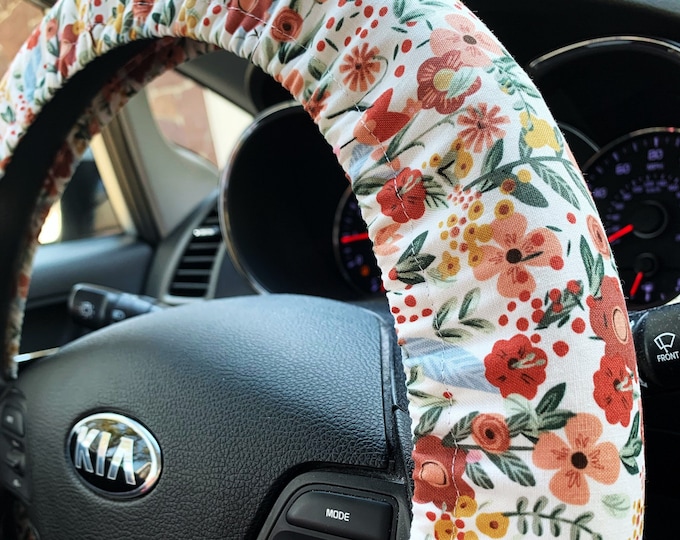 Boho Woodland Wildflower Steering Wheel Cover W/ Flannel Liner - Etsy