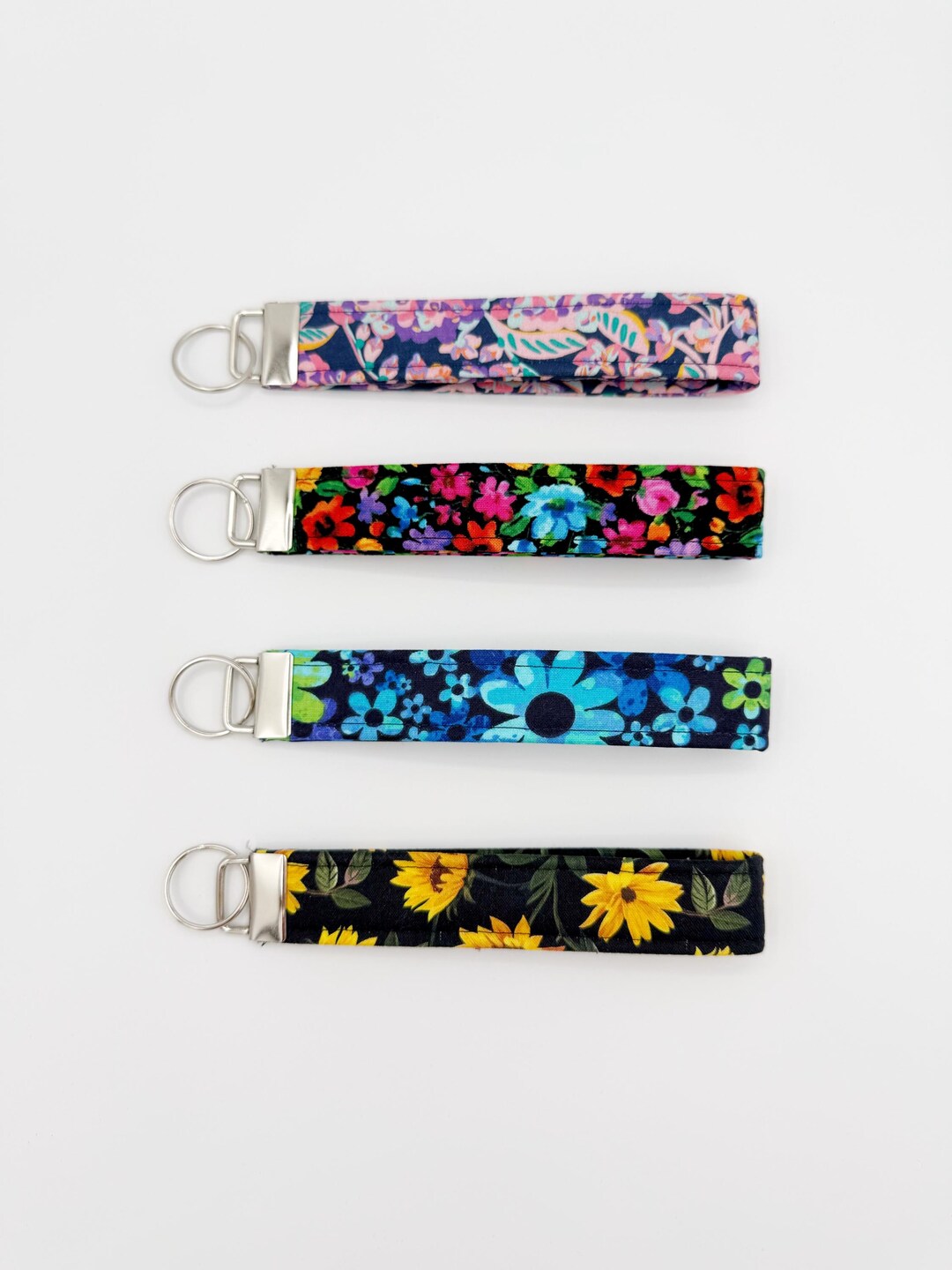 Floral Keychain - You Choose One | Handmade Cotton Keychain ...