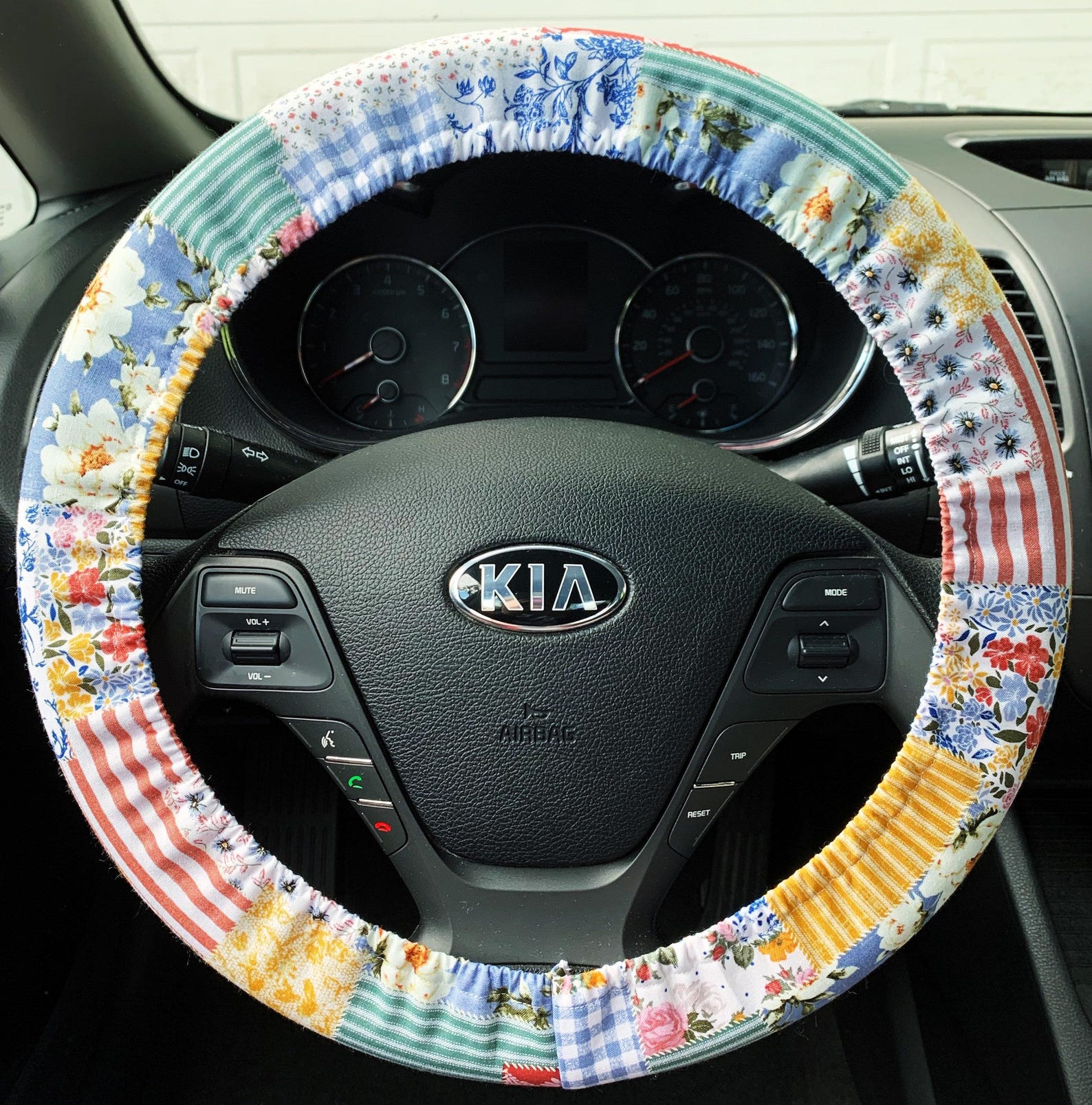 Flannel Lined Patchwork Quilt Steering Wheel Cover | Boho Hippie Car ...