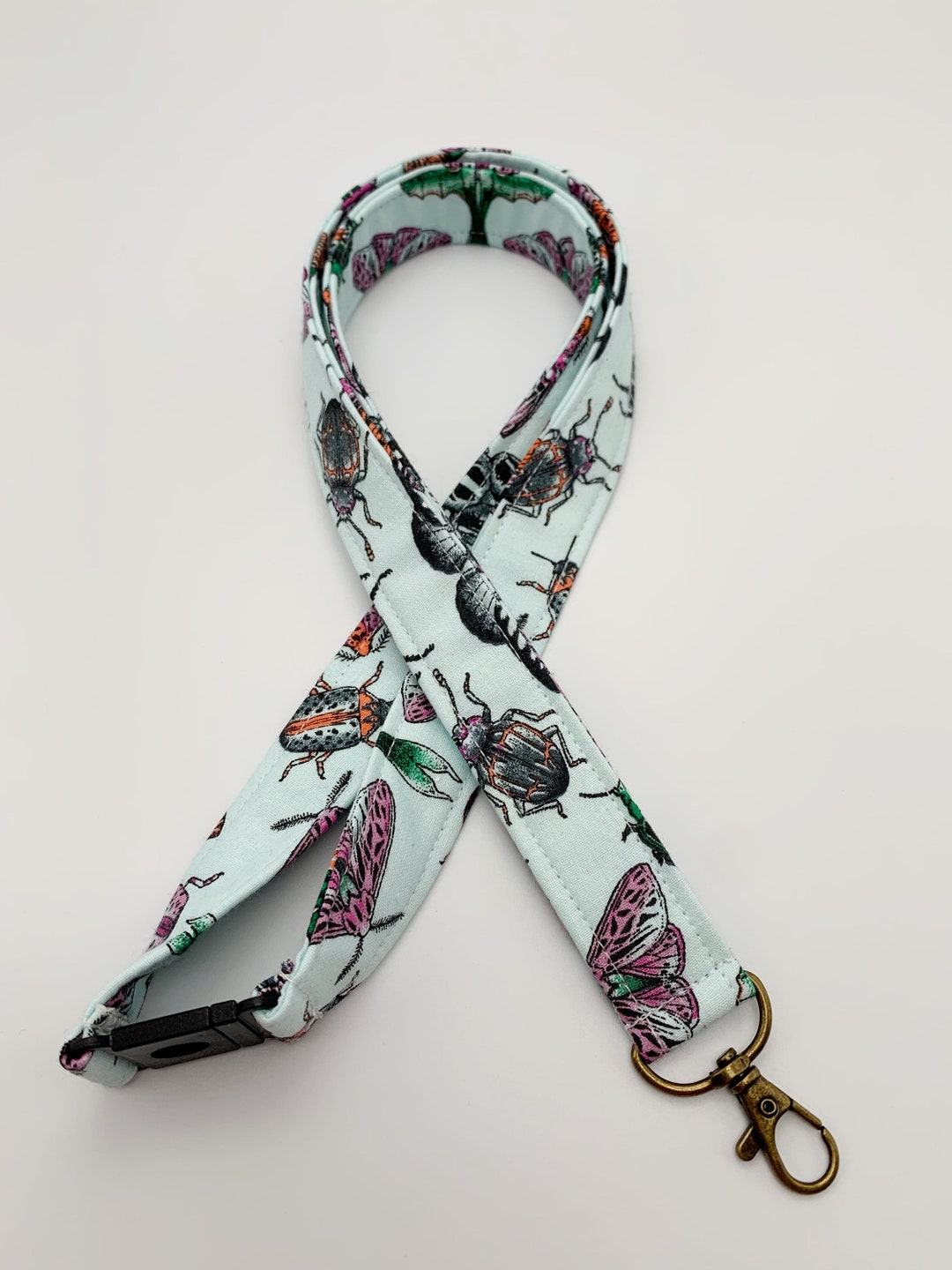 Butterfly, Moth, Insect Lanyard Badge Holder 100% Cotton & Washable Bug ...