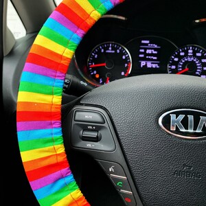 Steering Wheel Cover Rainbow PRIDE Cotton | Custom Covers for LGBTQ+ ...