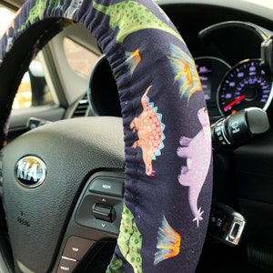 Dinosaur Steering Wheel Cover W/ Grip Liner | Cute Car Accessories for ...