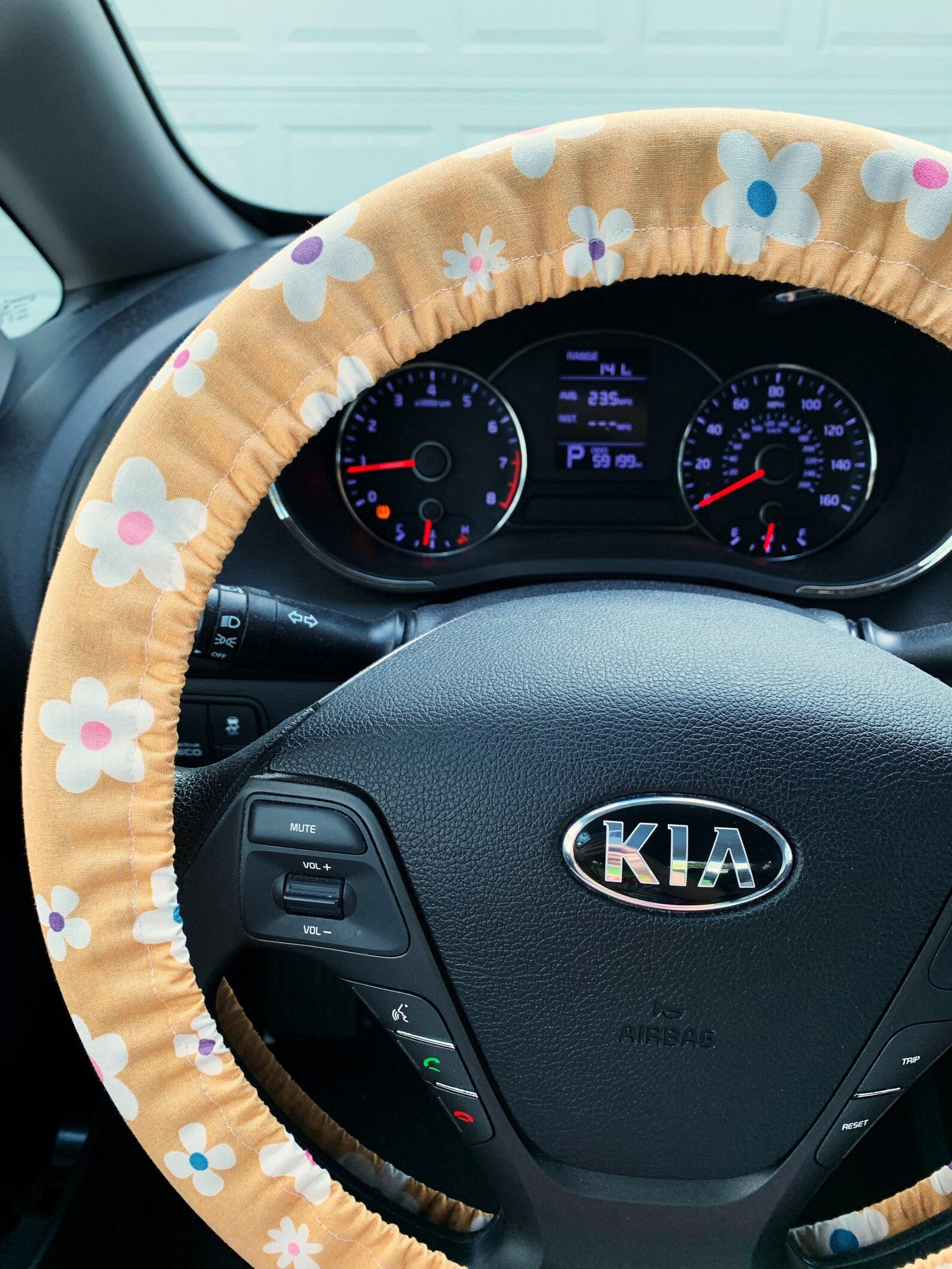 Flower Power Steering Wheel Cover W/ Grip | Retro, Hippie Wheel Cover ...