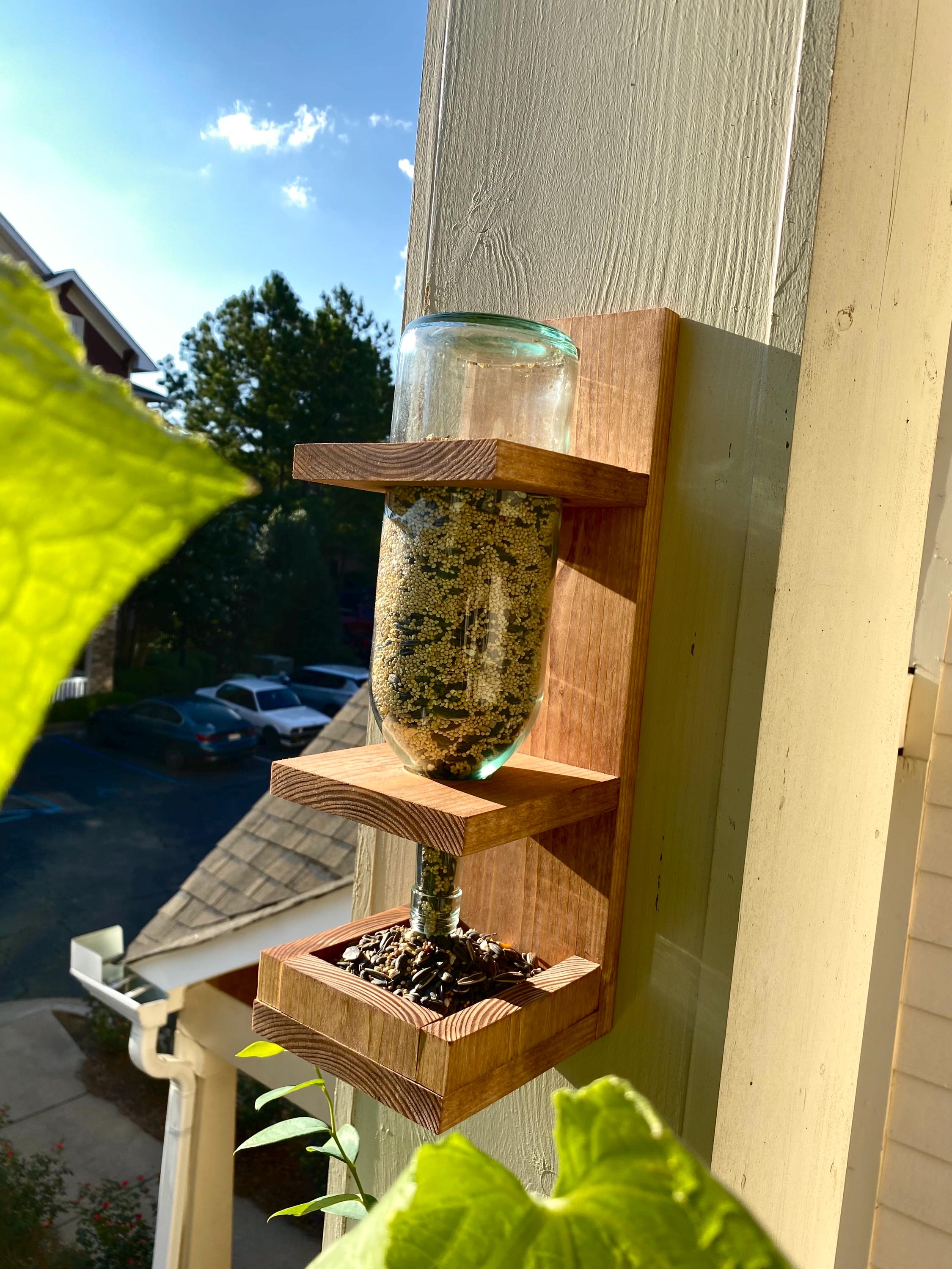Wooden Wine Bottle Platform Bird Feeder - Etsy