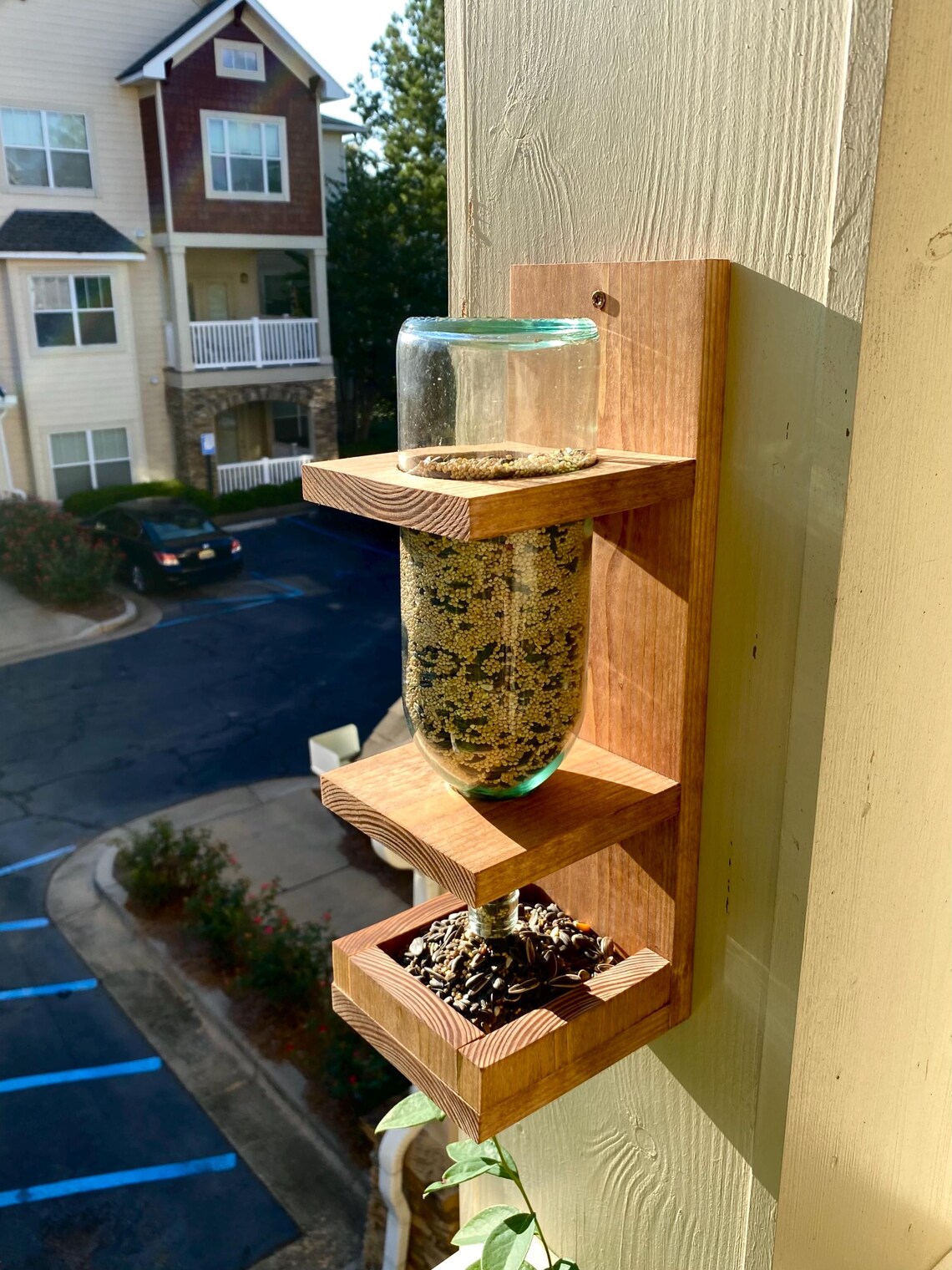 Wooden Wine Bottle Platform Bird Feeder - Etsy