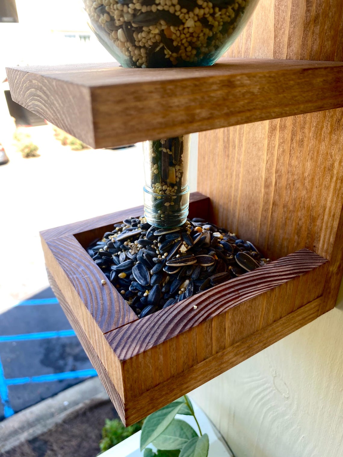 Wooden Wine Bottle Platform Bird Feeder - Etsy
