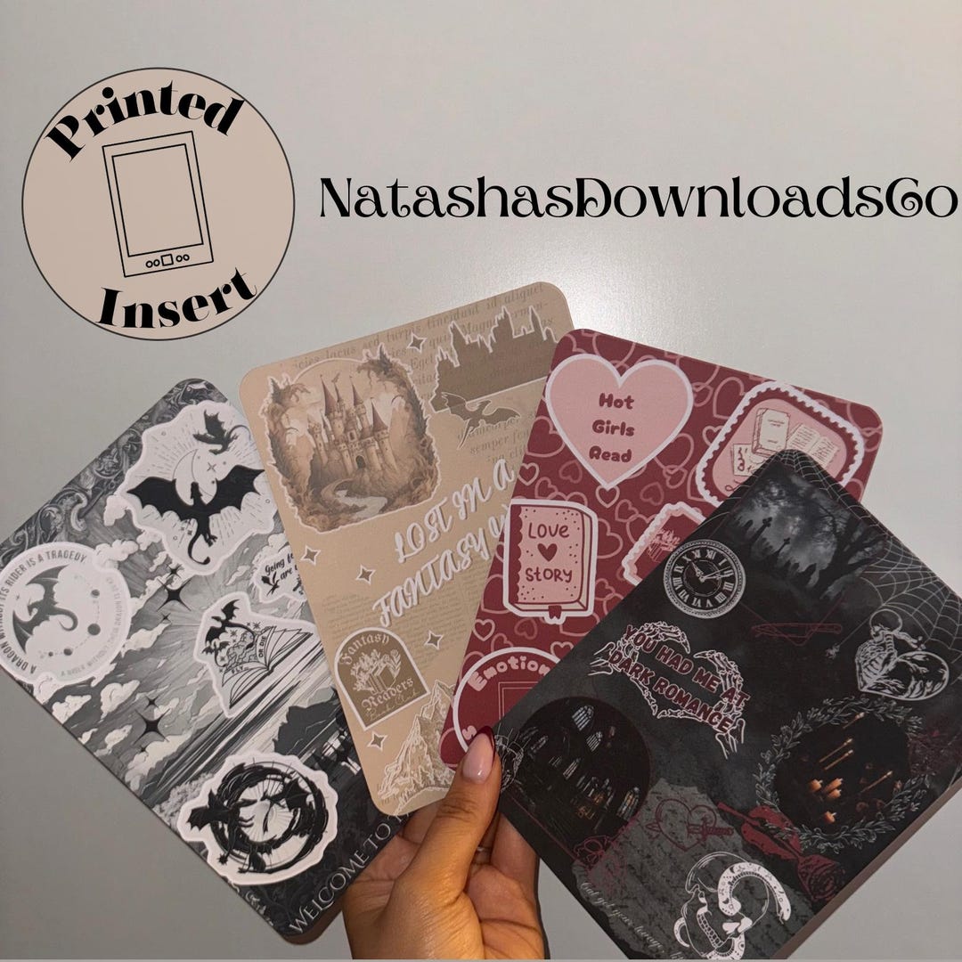 Printed Kindle Insert 4 Designs Printed on 300GSM Card Physical Copy ...