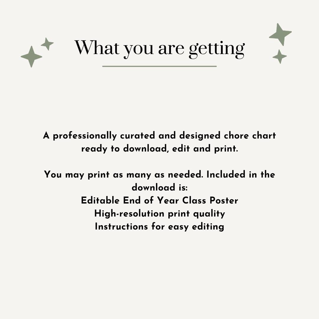 Personalized Teacher Thank You Print: End of Year Class Gift (digital ...