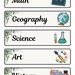 Editable Classroom Decor Bundle: Subject Banners, Labels, Visual ...