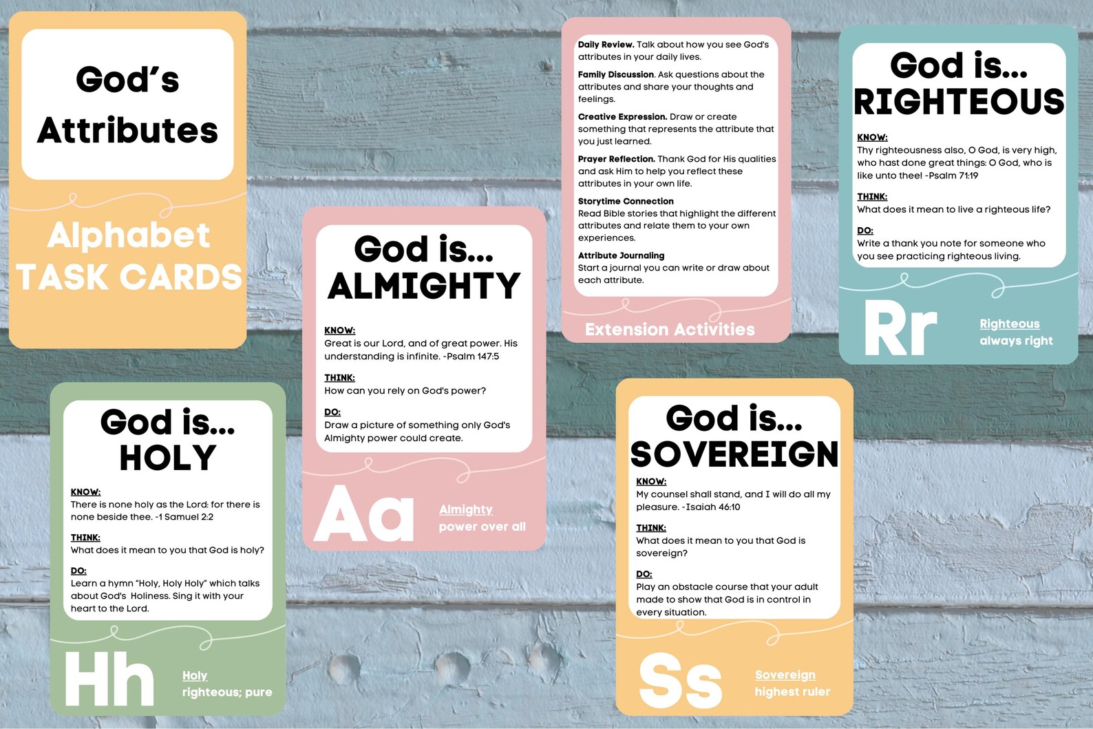 ABC of God's Attributes Task Cards - Etsy