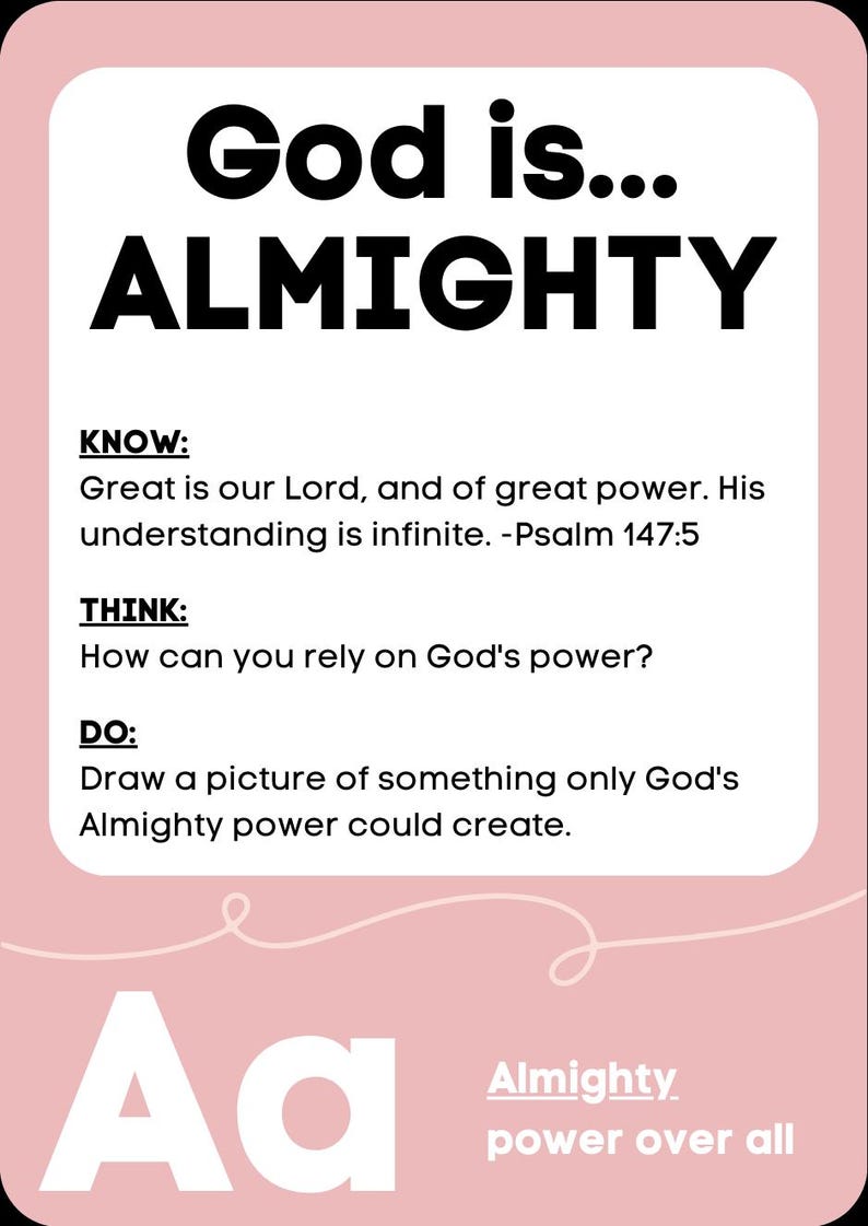 ABC of God's Attributes Task Cards - Etsy