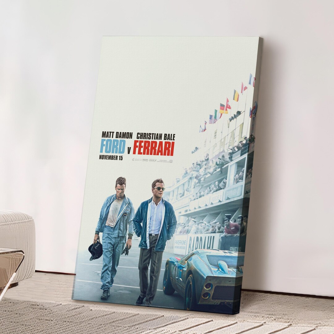 Ford V Ferrari Movie Poster, Home Decor,wall Art,wrapped Framed Canvas ...