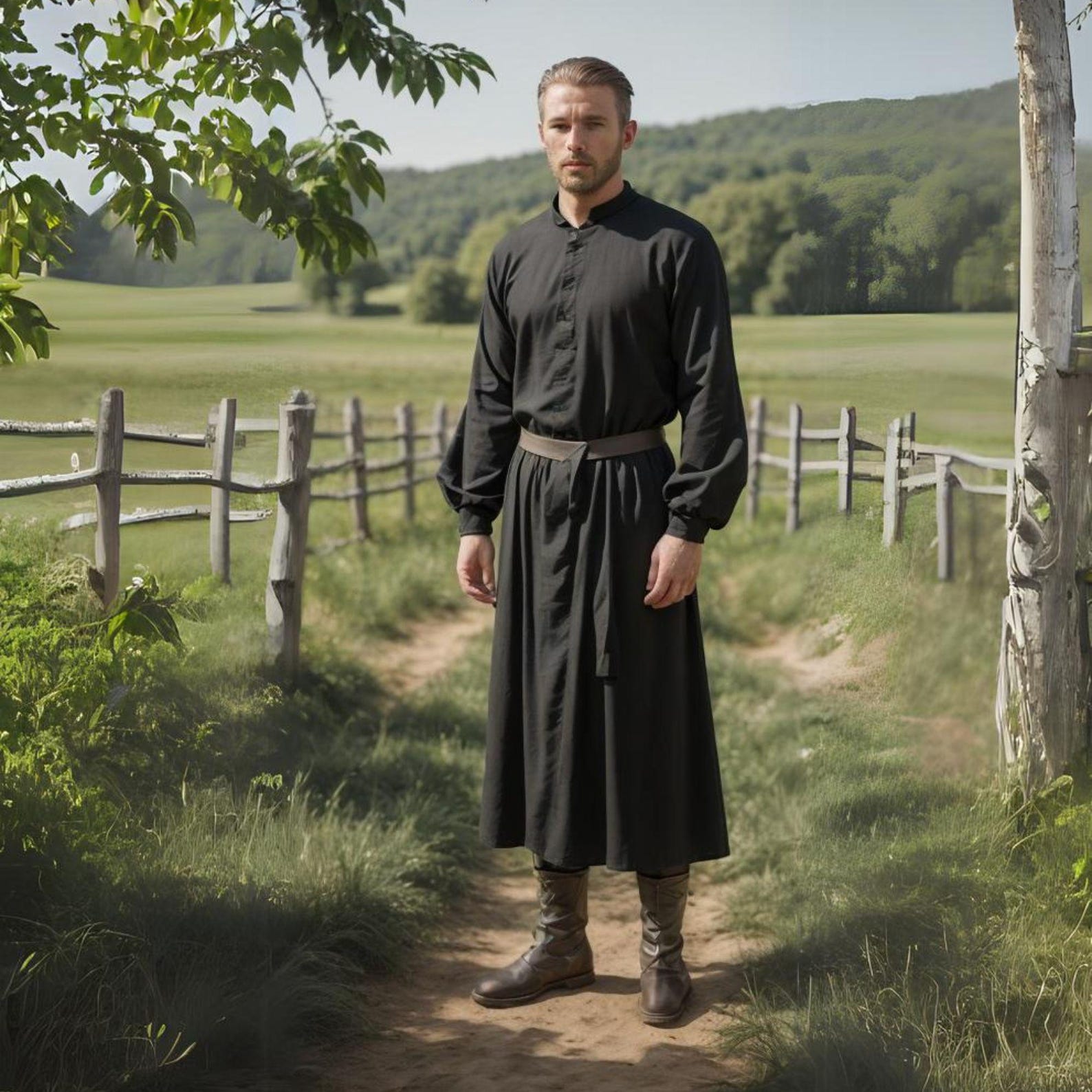 Medieval Nobleman Peasant Tunic Dress for Men | Rustic Long Knight ...