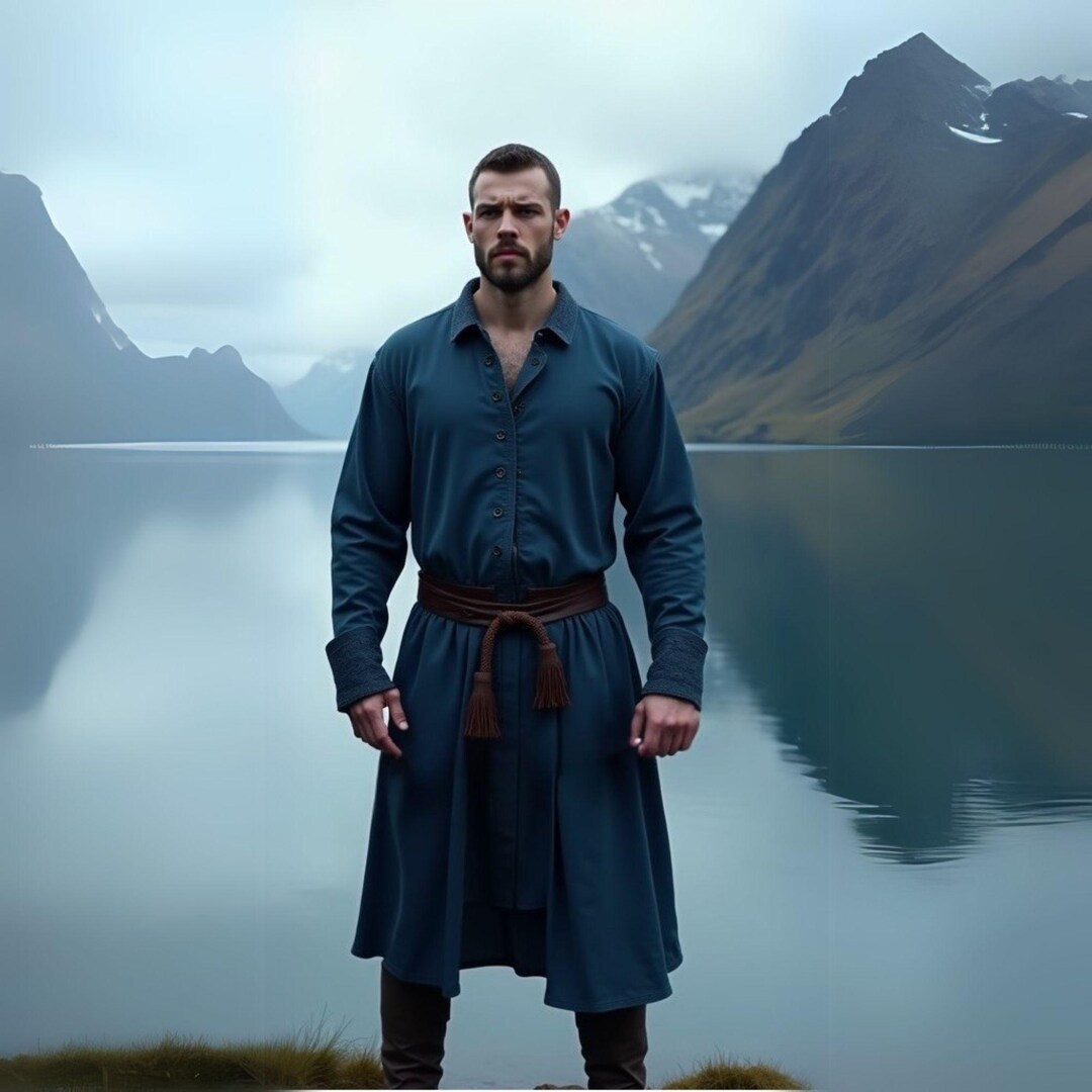 Men's Medieval Viking Tunic | Long-sleeve Renaissance Warrior Shirt ...