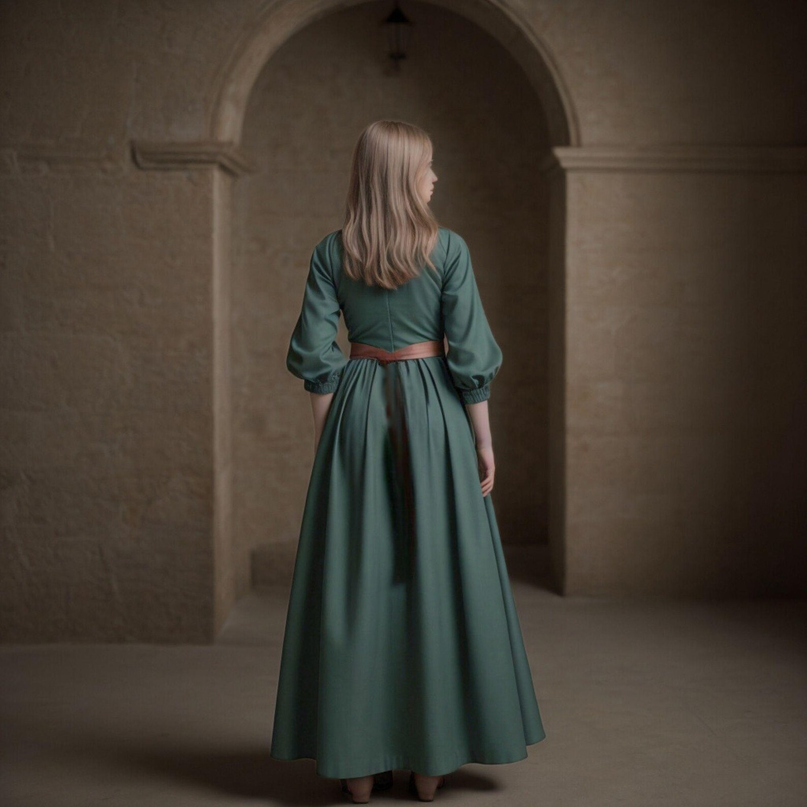 Simplistic Renaissance Dress | Square Neck Medieval Gown Long Maxi ...