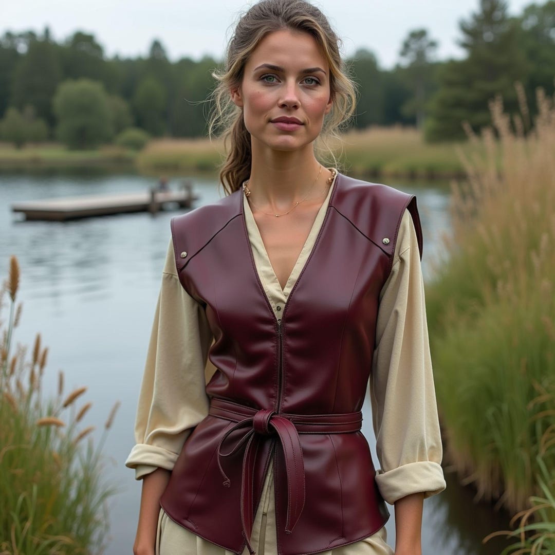 Custom-fit Women's Medieval Leather Vest | Renaissance Corset With ...
