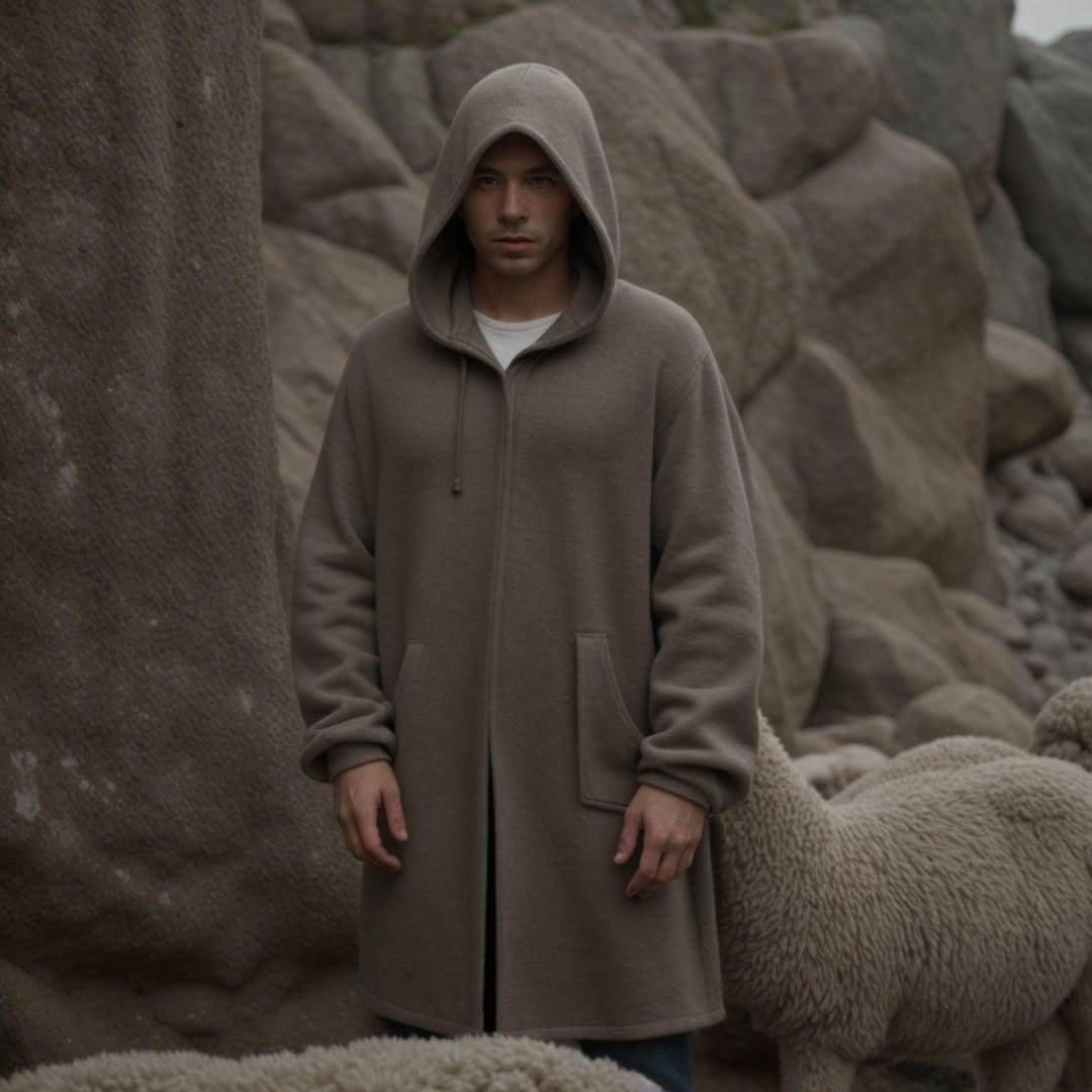 Hooded Men's Gothic Cloak Earth-toned Medieval Viking Warrior Coat ...