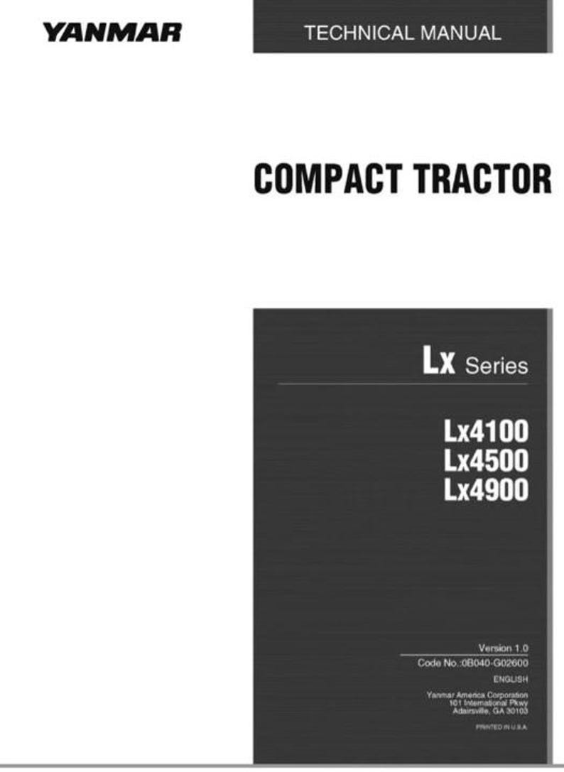 Yanmar LX 4100 LX4500 LX4900 FULL Workshop Manual - Etsy