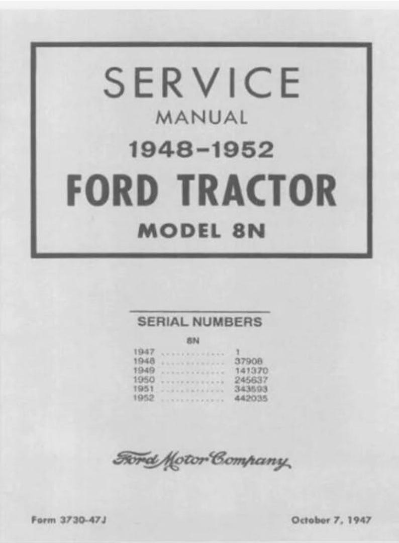 Ford 8n Parts Operators and Workshop Manuals the FULL SET - Etsy