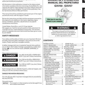 Honda GXV Series Engines Manuals - Etsy