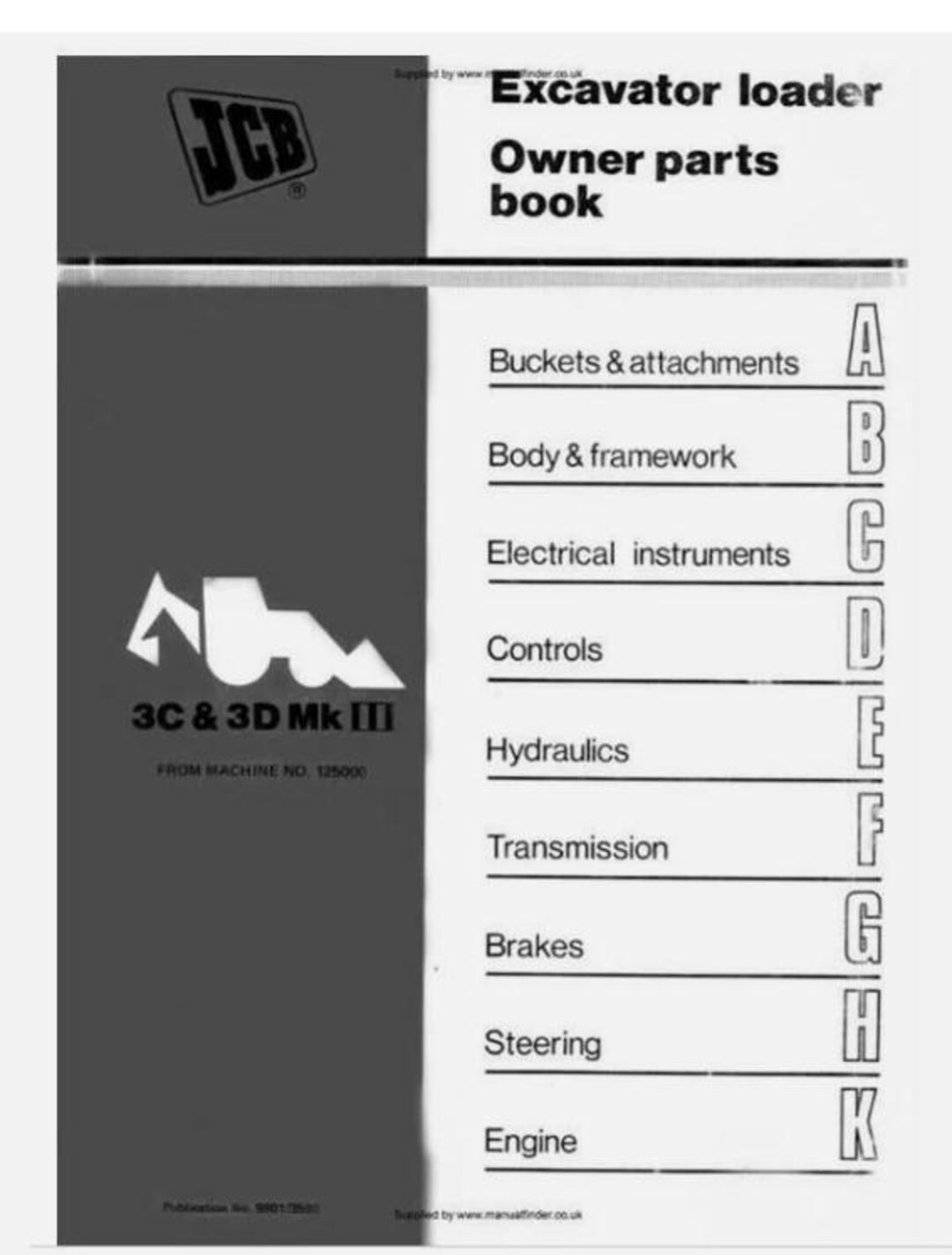 JCB 3DC MK3 Parts Manual - Etsy