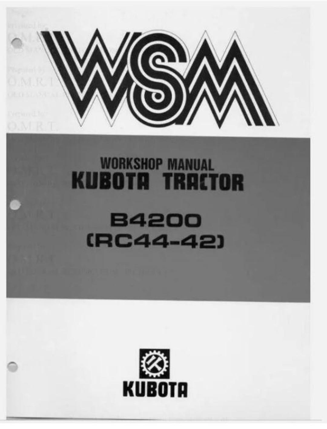 Kubota B4200 RC44-42 Workshop Manual - Etsy